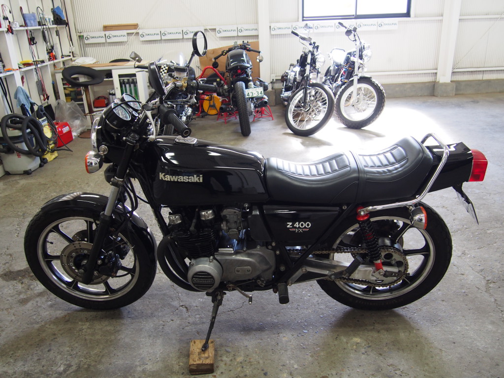【成約済】GOOバイクに掲載中！KAWASAKI カワサキ Z550FX Z400FX仕様 1982年 セミ絞りアップハン ショート菅 RFYリアサス タックロールシート 400cc登録車 ...