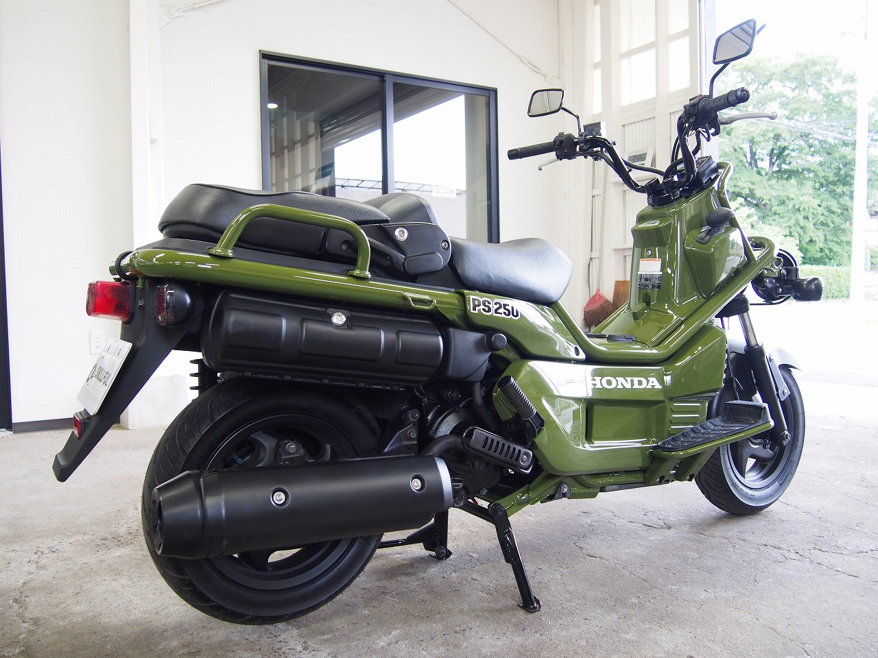 【成約済】GOOバイクに掲載中！HONDA ホンダ PS250 2006年 後期 丸目2灯 カムフラージュグリーン LEDライト ブラックスモークウインカー AZミラー グラブバー 程度良好 ...